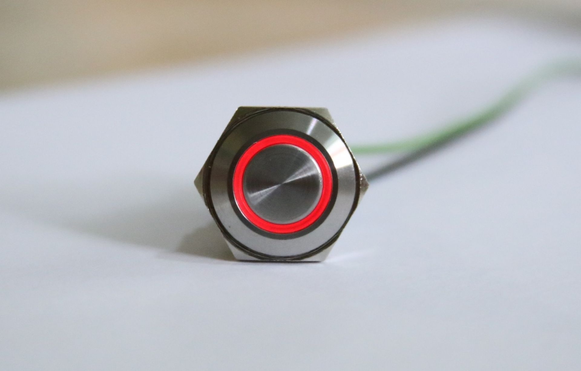 Einbauschalter - / Taster 22 mm Edelstahl Ring LED